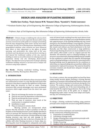 IRJET- Design and Analysis of Floating Residence | PDF