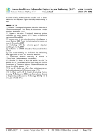 IRJET- Machine Learning Processing for Intrusion Detection | PDF | Internet | Computing