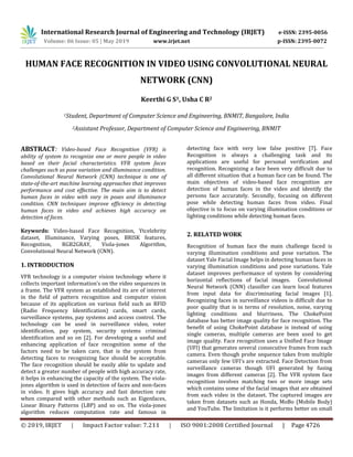 IRJET- Human Face Recognition in Video using Convolutional Neural Network (CNN) | PDF