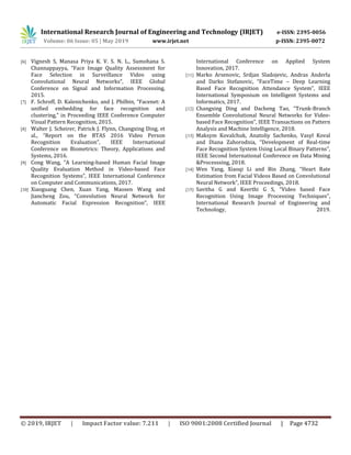 IRJET- Human Face Recognition in Video using Convolutional Neural ...