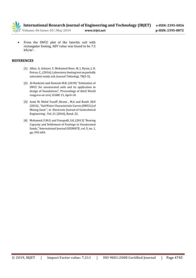 IRJET- Soil Water Retention Curve of an Unsaturated Sand Under Square ...