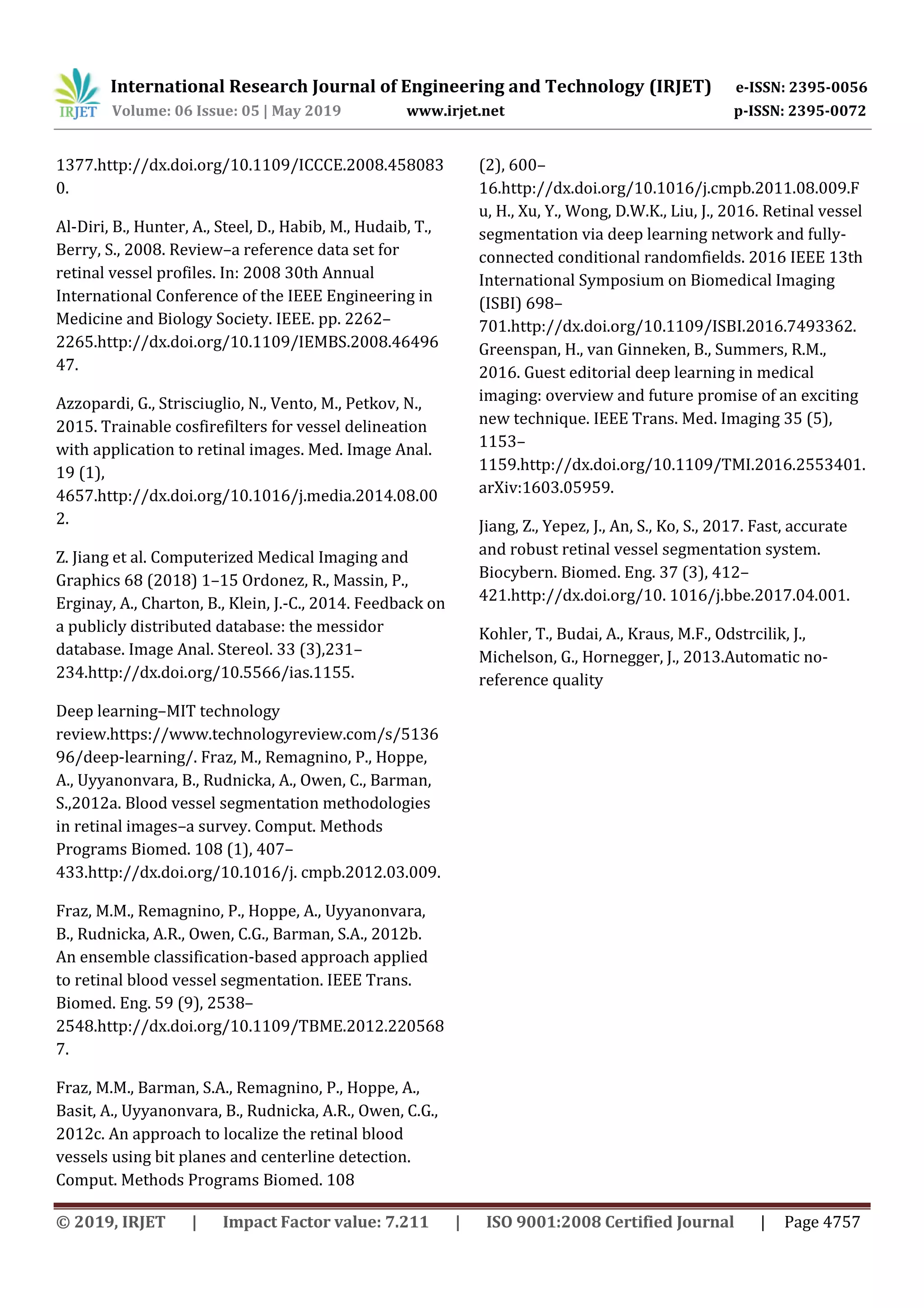 IRJET- Automated Detection of Diabetic Retinopathy using Compressed Sensing | PDF