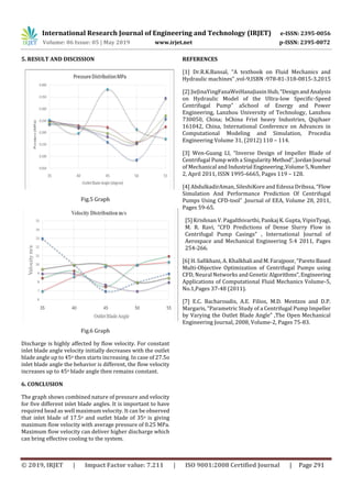 IRJET- Computational Fluid Dynamic Analysis of Performance of Centrifugal Pump Impeller on a ...