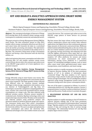 IRJET- IoT and Bigdata Analytics Approach using Smart Home Energy Management System | PDF