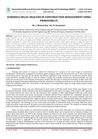 IRJET- Schedule Delay Analysis in Construction Management using Primavera P6 | PDF | Computer ...