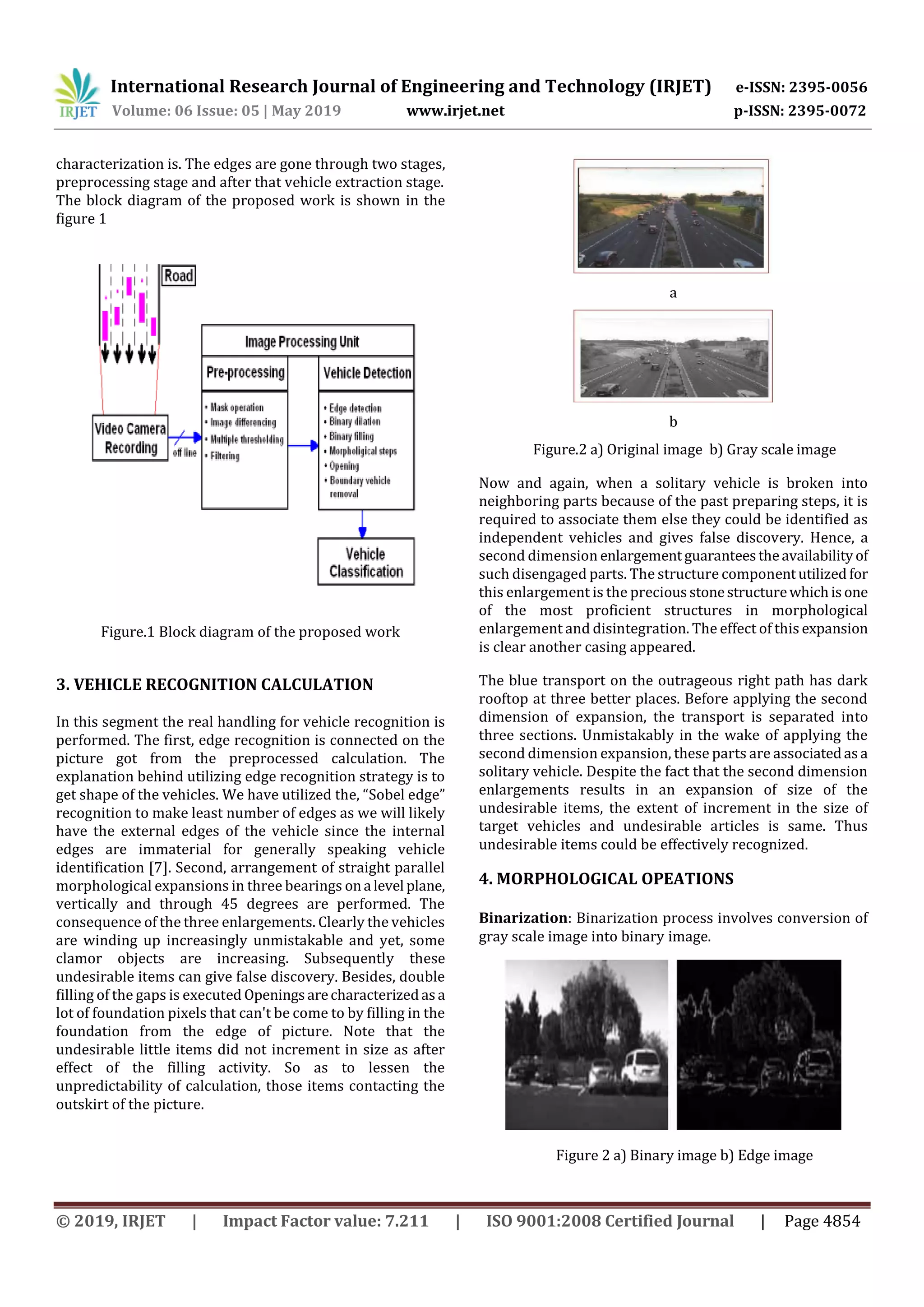 IRJET- Vehicle Detection and Counting System using Morphological Operations | PDF