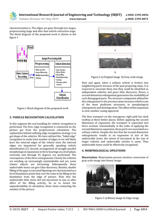 Irjet Vehicle Detection And Counting System Using Morphological Operations Pdf