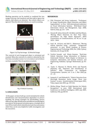 IRJET- Vehicle Detection and Counting System using Morphological Operations | PDF