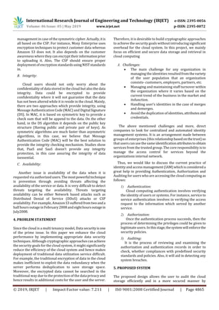 IRJET- Efficient and Secure Data Storage in Cloud Computing | PDF