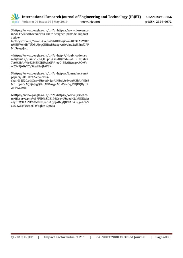 IRJET- Design & Fabrication of Chair-Less Chair | PDF | First Aid ...