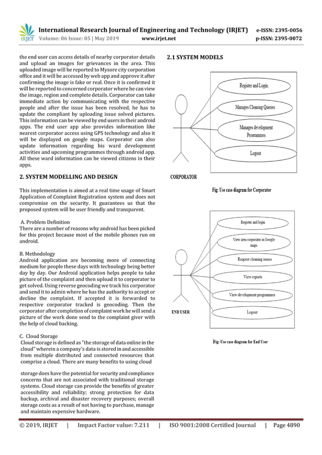 IRJET- Smart Application for Complaint Registration | PDF