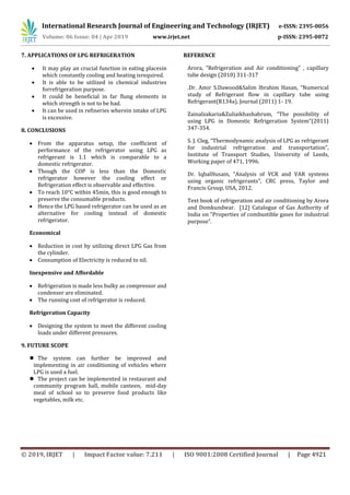 IRJET- LPG based Refrigeration System | PDF