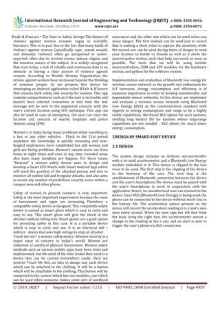 IRJET- IoT based Smart Foot Device for Women Safety | PDF