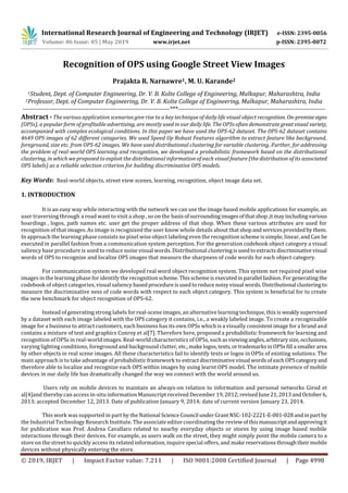 IRJET- Recognition of OPS using Google Street View Images | PDF
