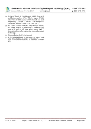 IRJET- Model and Structural Analysis of Two-Wheeler (Motorcycle) Rim ...