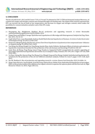 IRJET- Hydrothermal Liquefaction Process (HTL) of Sugarcane Bagasse for ...