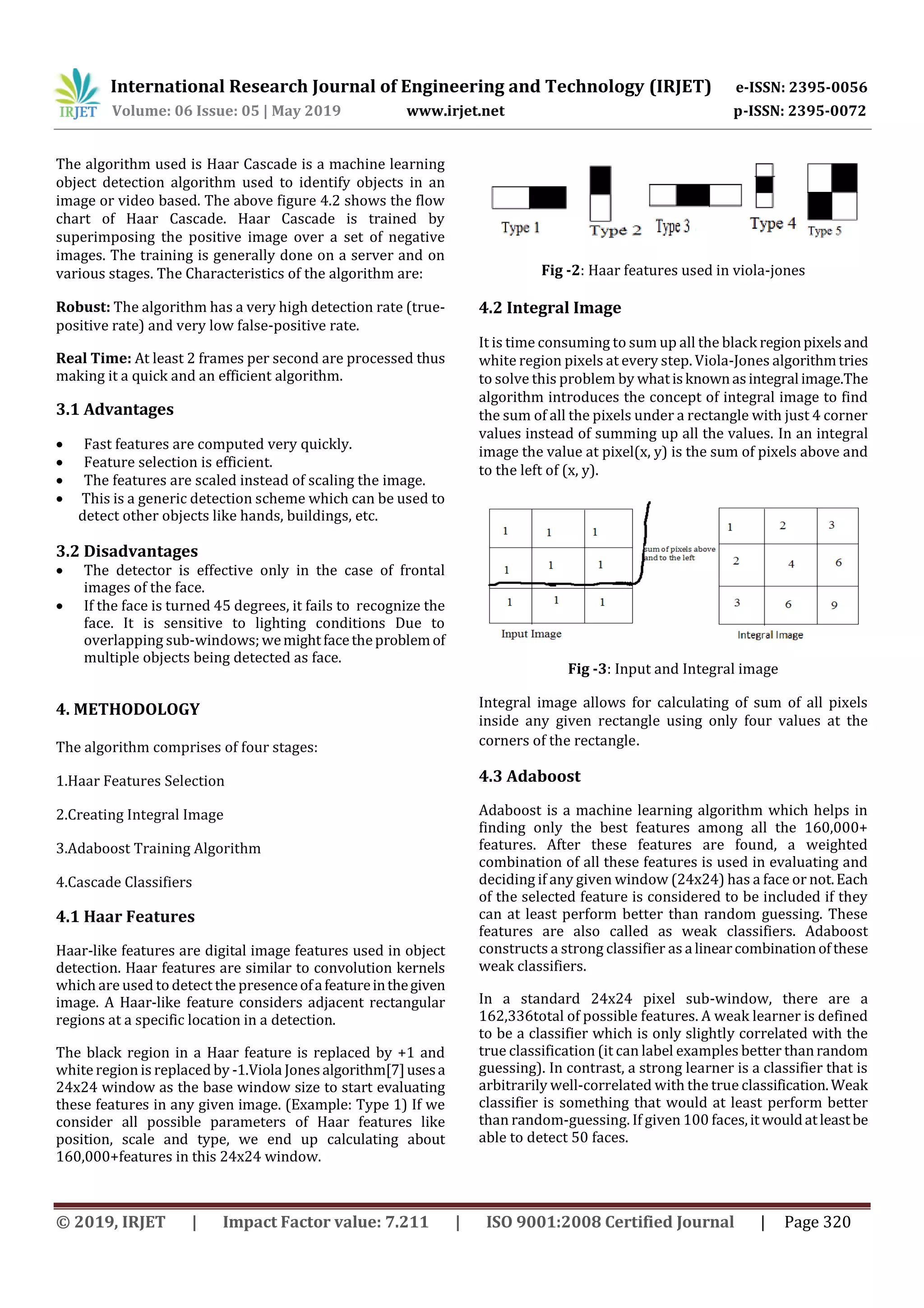 Irjet Face Detection And Tracking Algorithm Using Open Cv With Raspberry Pi Pdf 9985