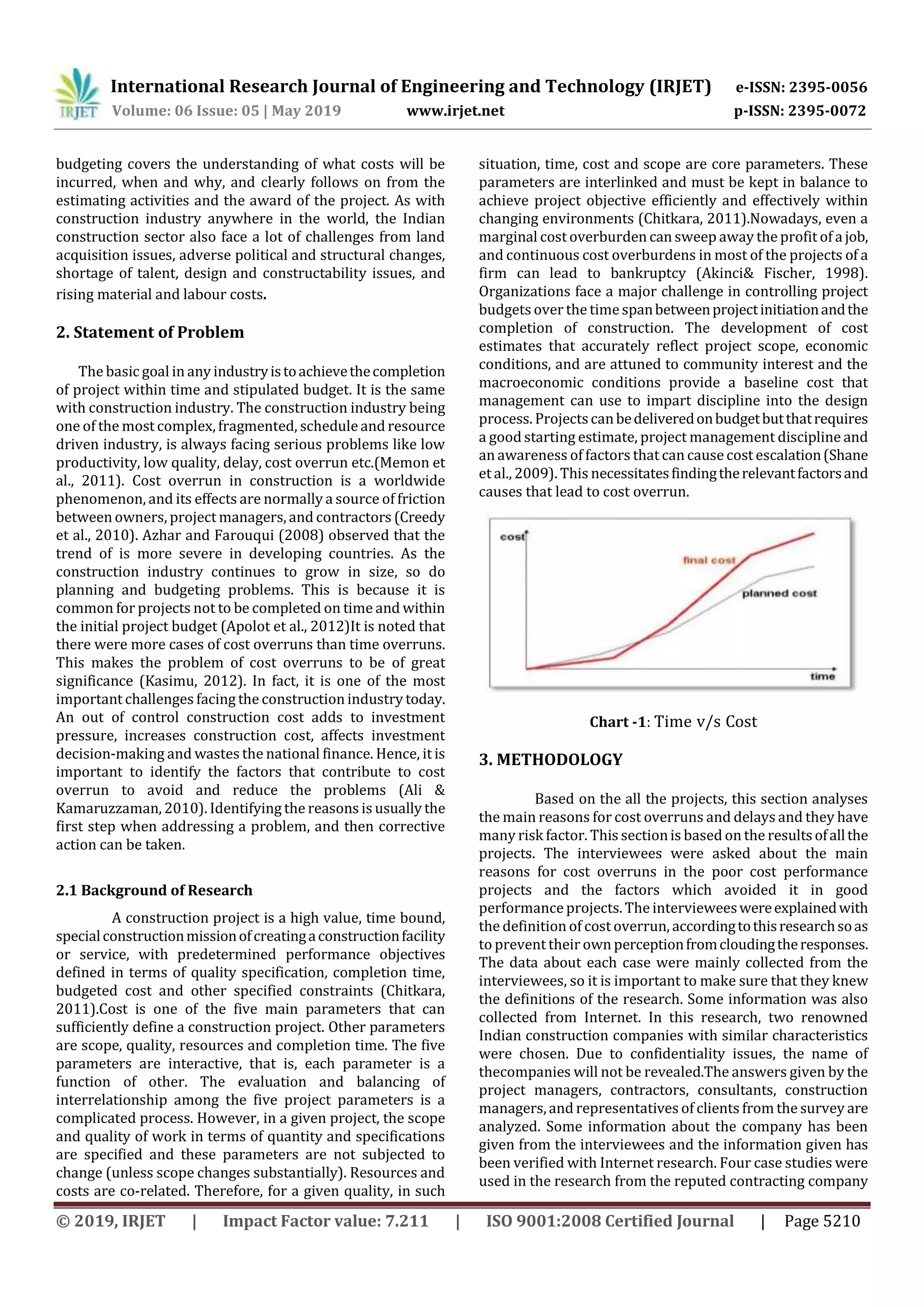 IRJET- Analysis of Cost Overrun in Construction Projects | PDF