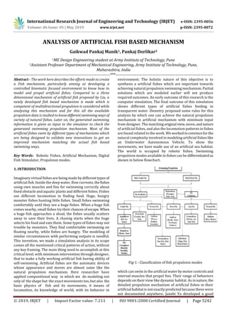 IRJET- Analysis of Artificial Fish based Mechanism | PDF
