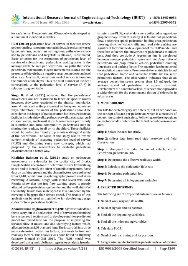 IRJET- Assessment of Pedestrian Level of Service at Major Market | PDF