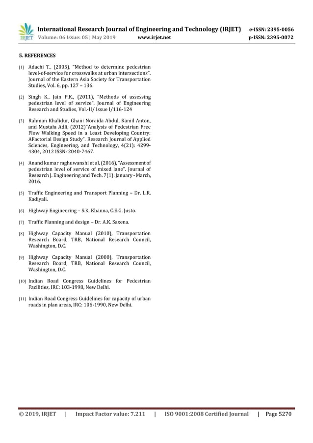 IRJET- Assessment of Pedestrian Level of Service at Major Market | PDF