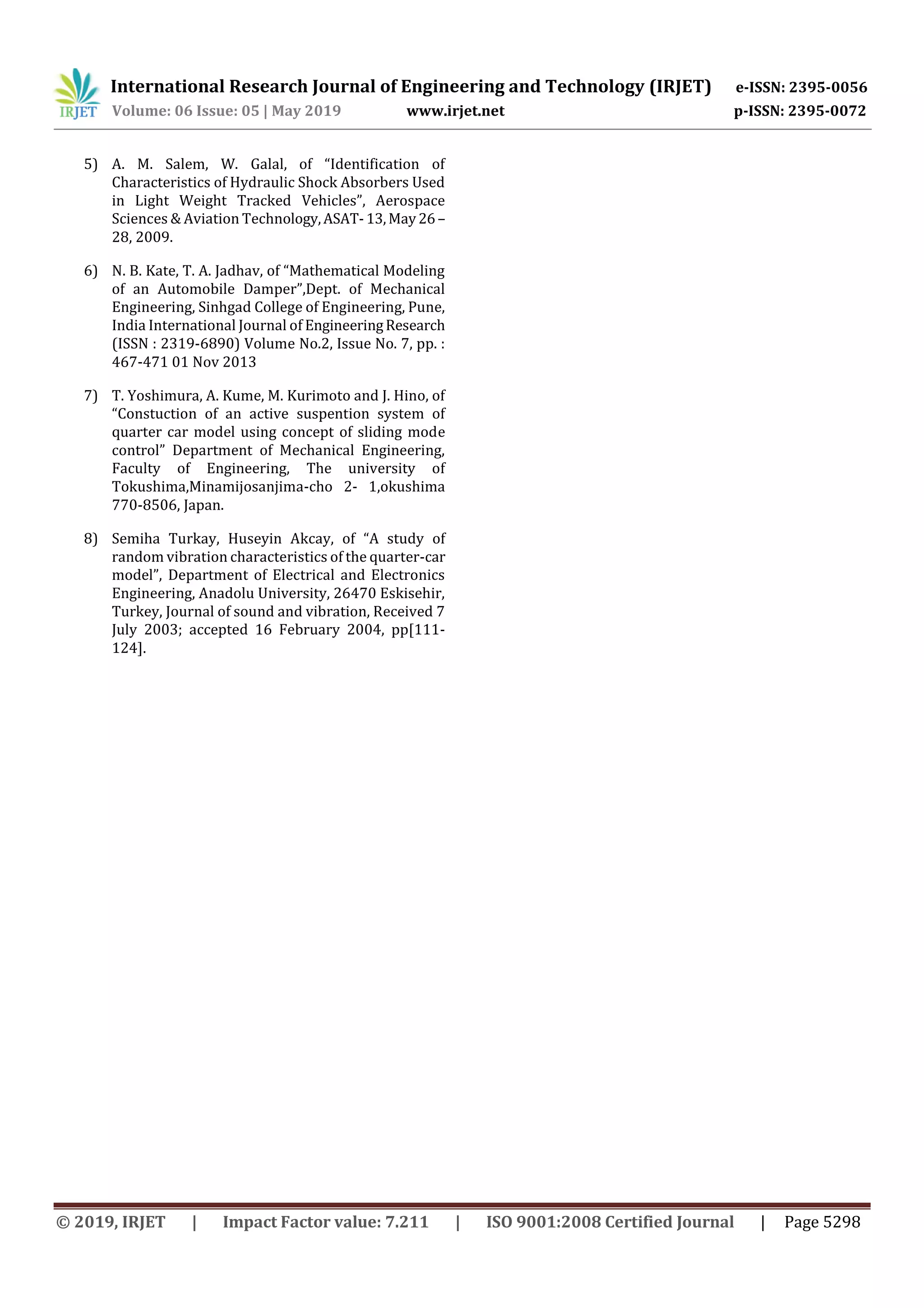 IRJET- Experimental Transmissibility Investigation of Shock Absorber ...