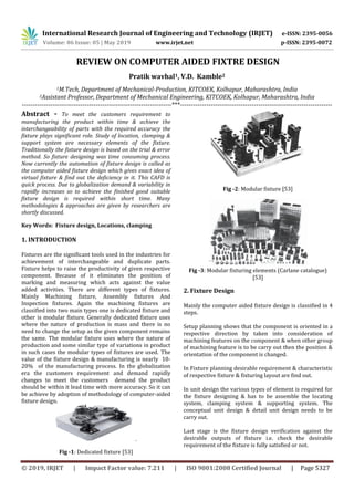 IRJET- Review on Computer Aided Fixtre Design | PDF