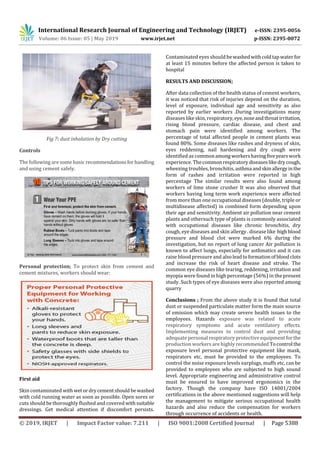 IRJET- Occupational Health and Safety in Cement Industry | PDF
