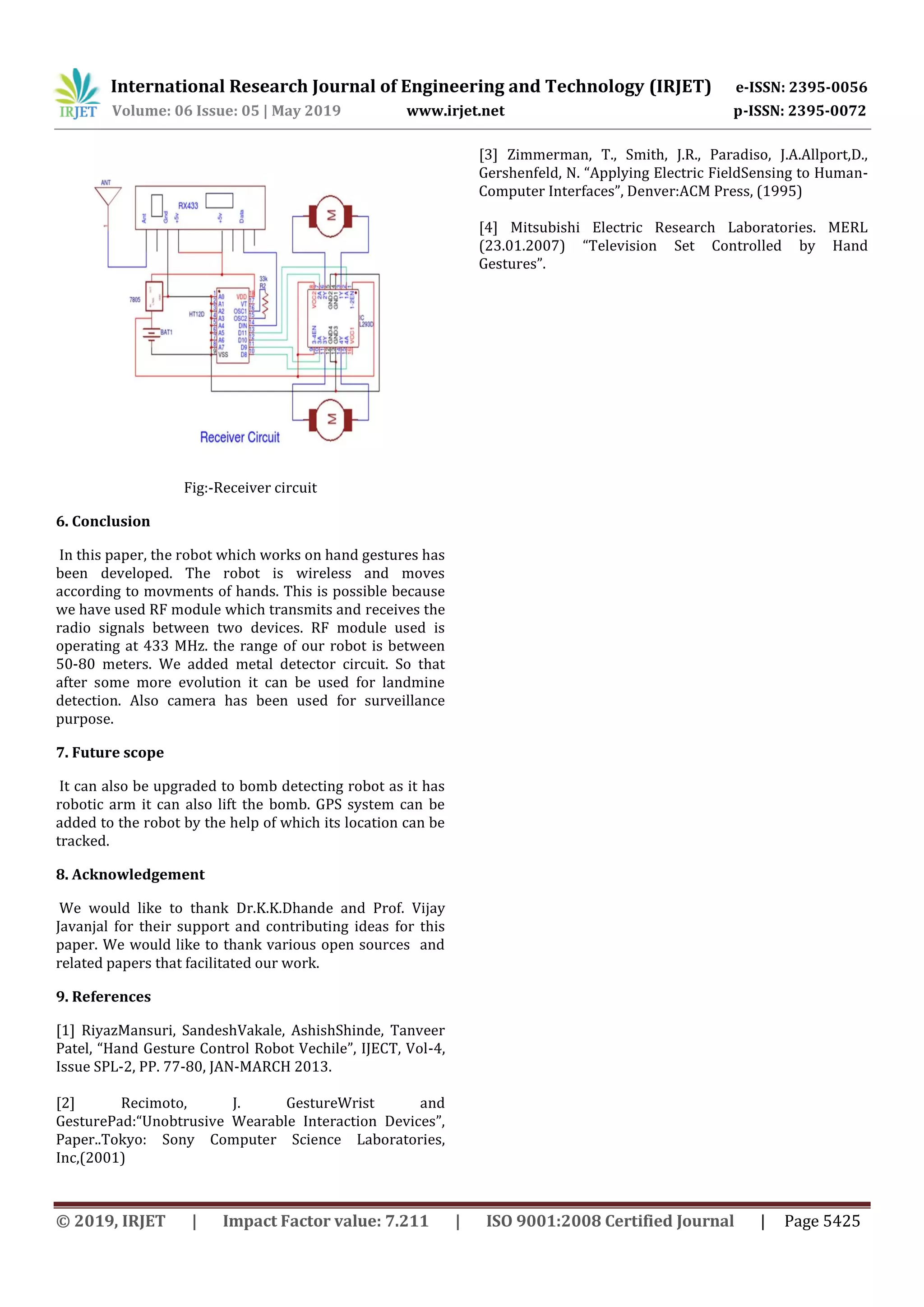 IRJET- Design and Development of Gesture Controlled Robot | PDF