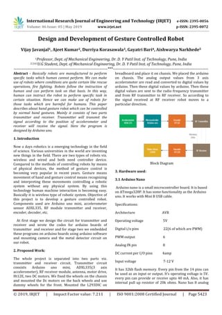 IRJET- Design and Development of Gesture Controlled Robot | PDF