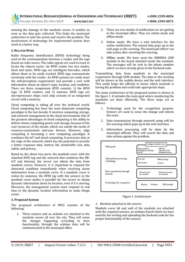 IRJET- Intelligent Manhole Cover System | PDF