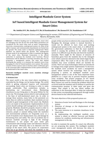 IRJET- Intelligent Manhole Cover System | PDF