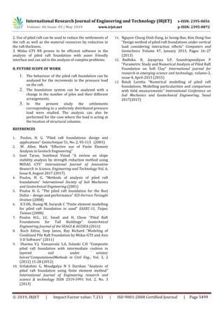 IRJET- Analysis of Piled Raft Foundation using Midas GTS NX | PDF