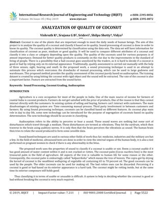 IRJET- Analyzation of Quality of Coconut | PDF