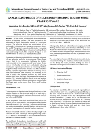 IRJET- Analysis and Design of Multistorey Building (G+3) by using ETABS Software | PDF