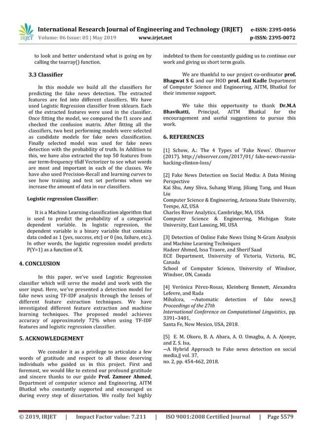 IRJET- Fake News Detection using Logistic Regression | PDF IRJET- Fake News Detection using Logistic Regression | PDF