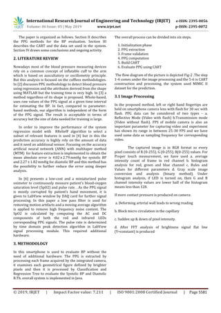 IRJET- Smartphone based Blood Pressure Estimation using CART and PPG | PDF