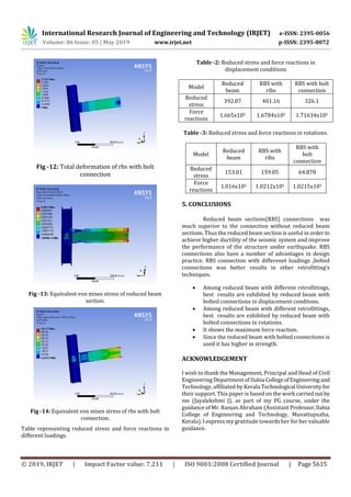 IRJET- Finite Element Analysis on Strengthening of Fully Prefabricated Steel Frame Under Seismic ...