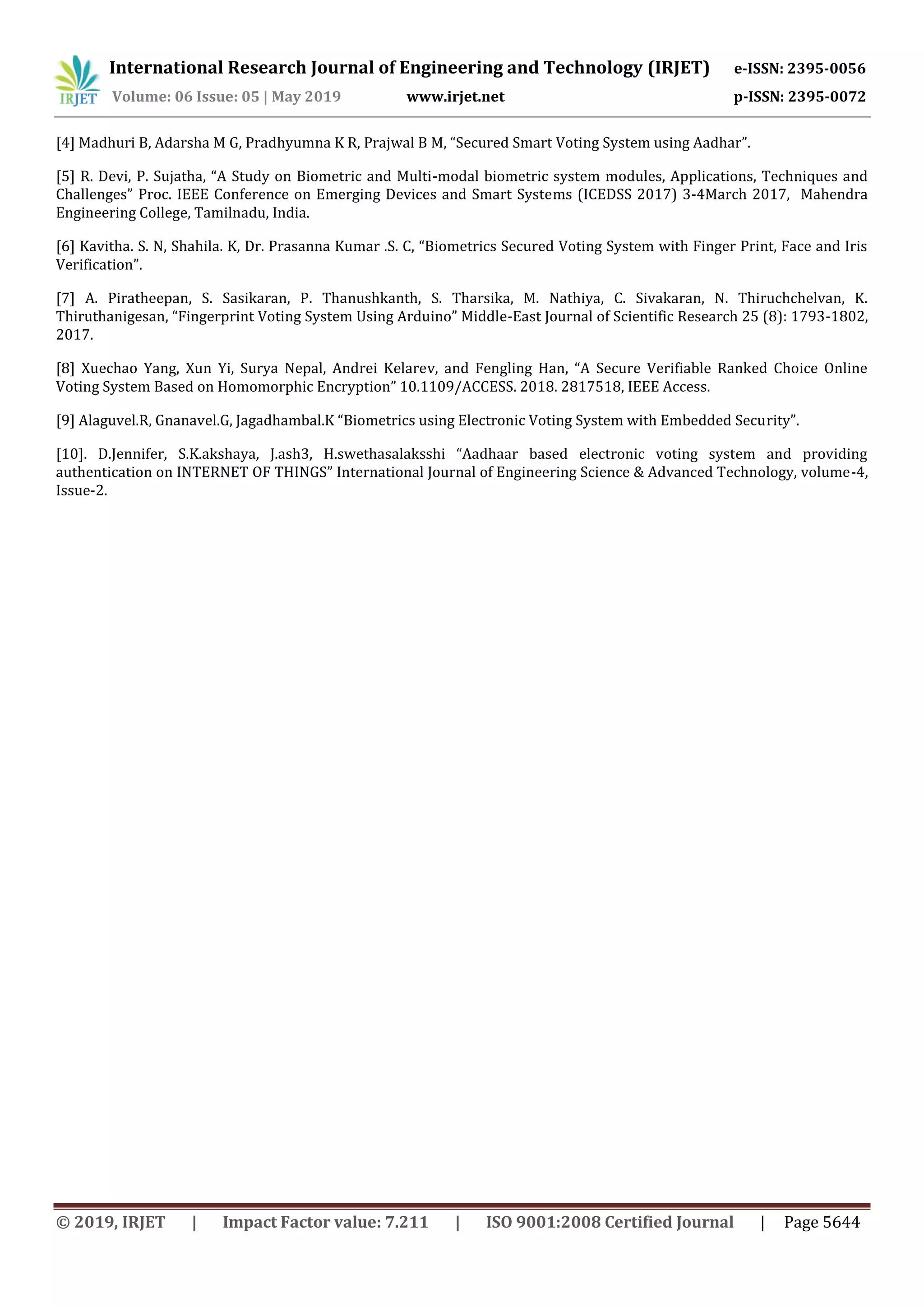 IRJET- Smart Voting System | PDF