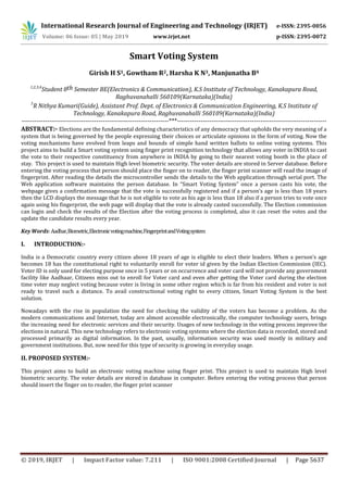 IRJET- Smart Voting System | PDF