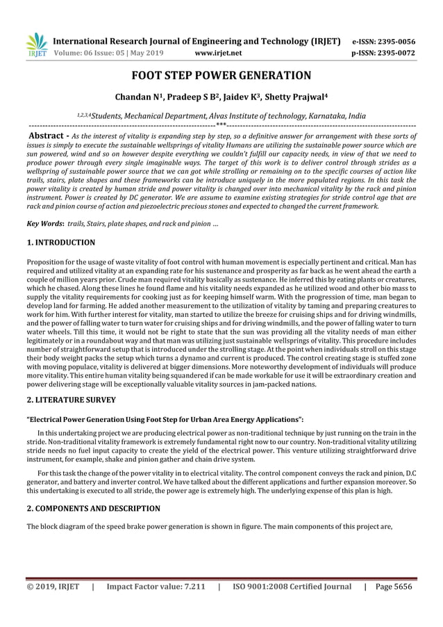 IRJET- Foot Step Power Generation | PDF