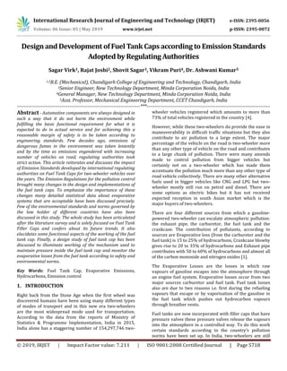 IRJET- Design and Development of Fuel Tank Caps According to Emission ...