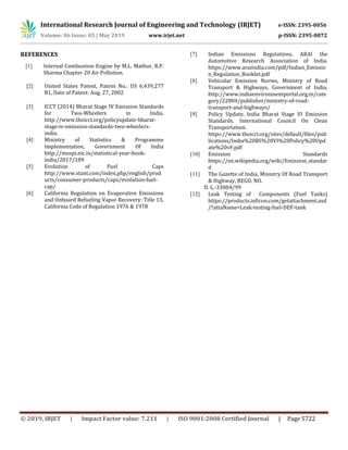 IRJET- Design and Development of Fuel Tank Caps According to Emission ...