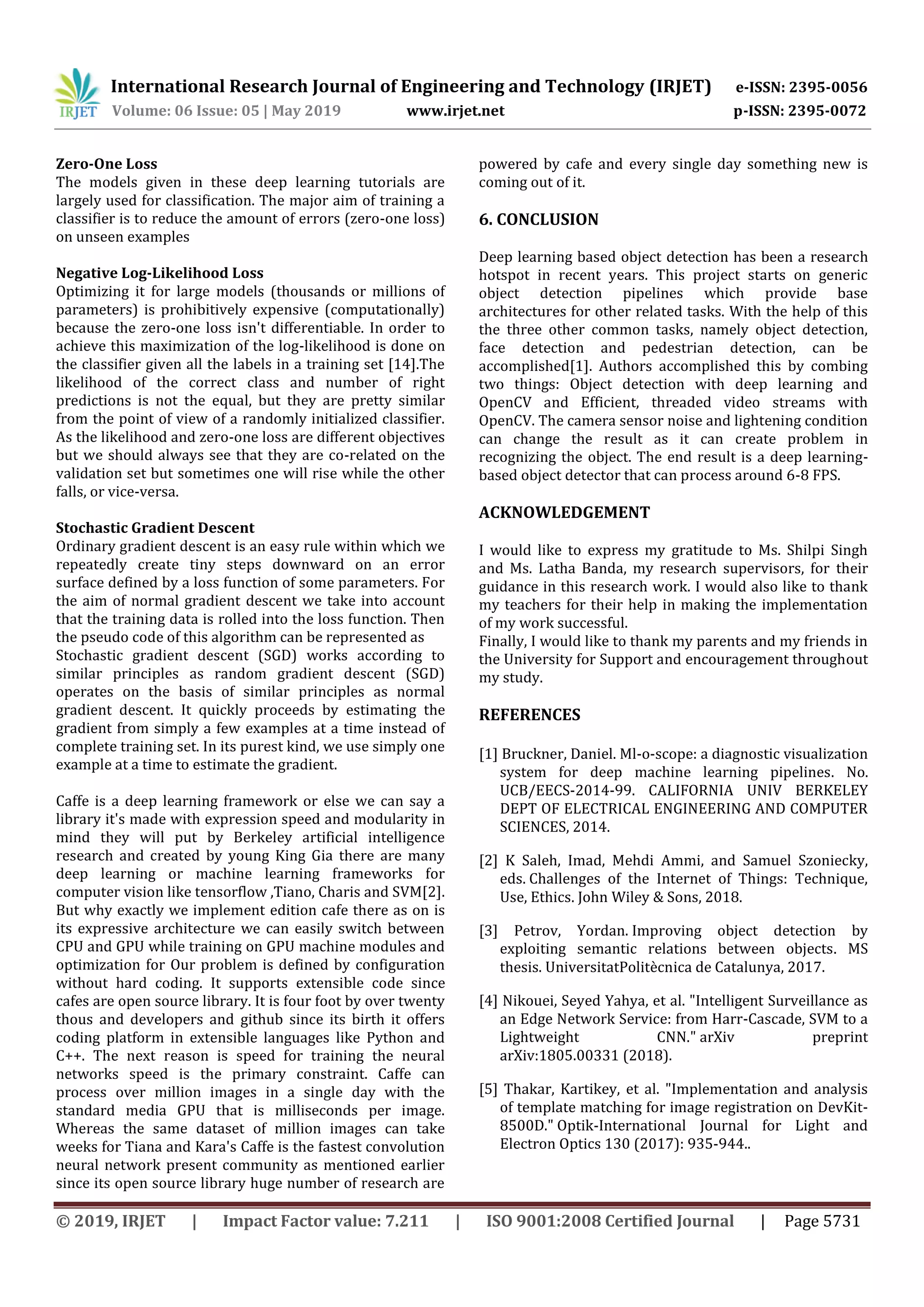 Irjet Real Time Object Detection System Using Caffe Model Pdf