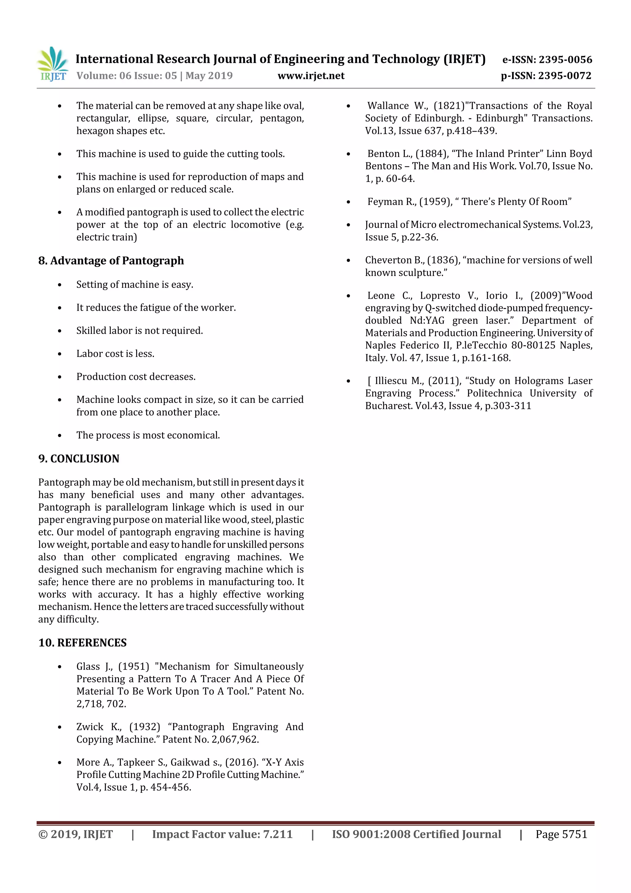 IRJET- Fabrication of Portable Pantograph | PDF