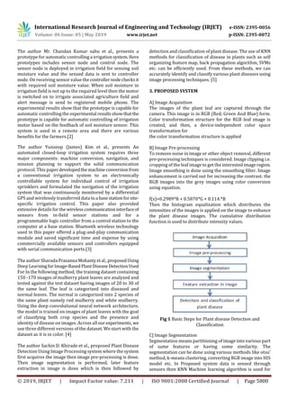 IRJET- Automated Irrigation using IoT and Plant Disease Detection using ...