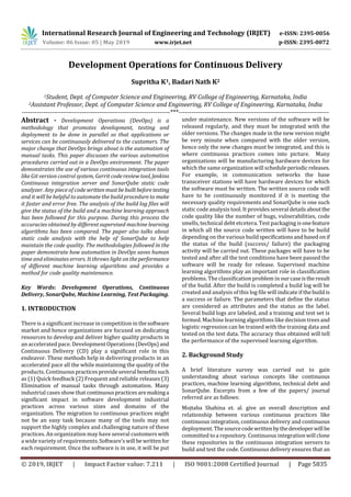 IRJET- Development Operations for Continuous Delivery | PDF