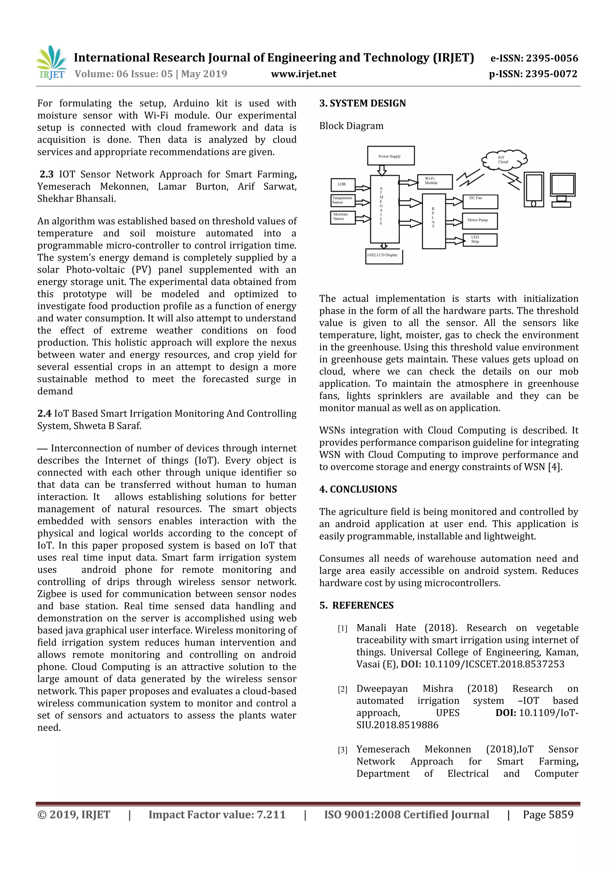 Irjet Iot Based Smart Greenhouse Automation System Pdf
