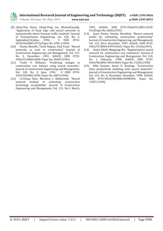 IRJET- Use of Artificial Neural Network in Construction Management | PDF