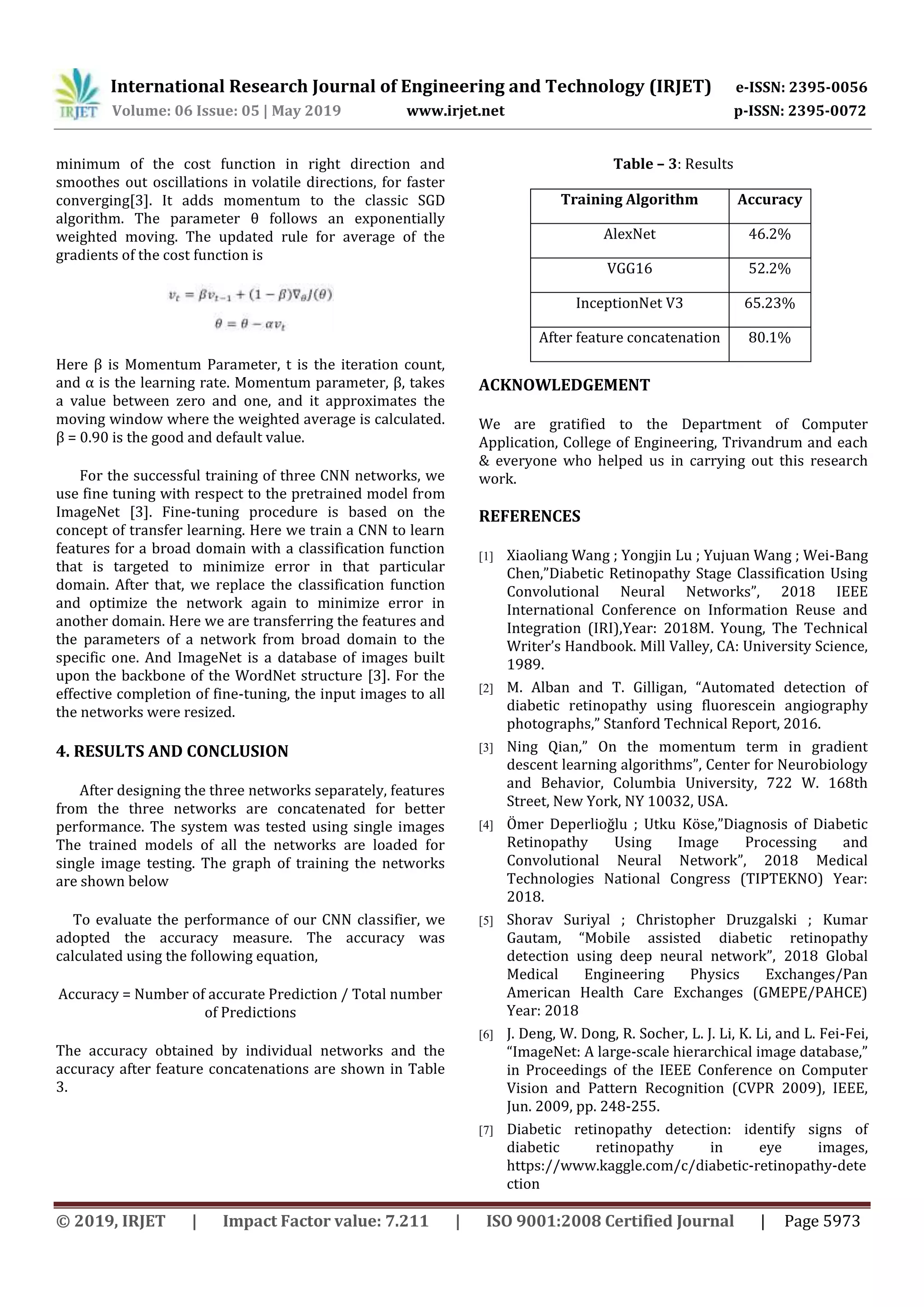 IRJET- Diabetic Retinopathy Stage Classification using CNN | PDF